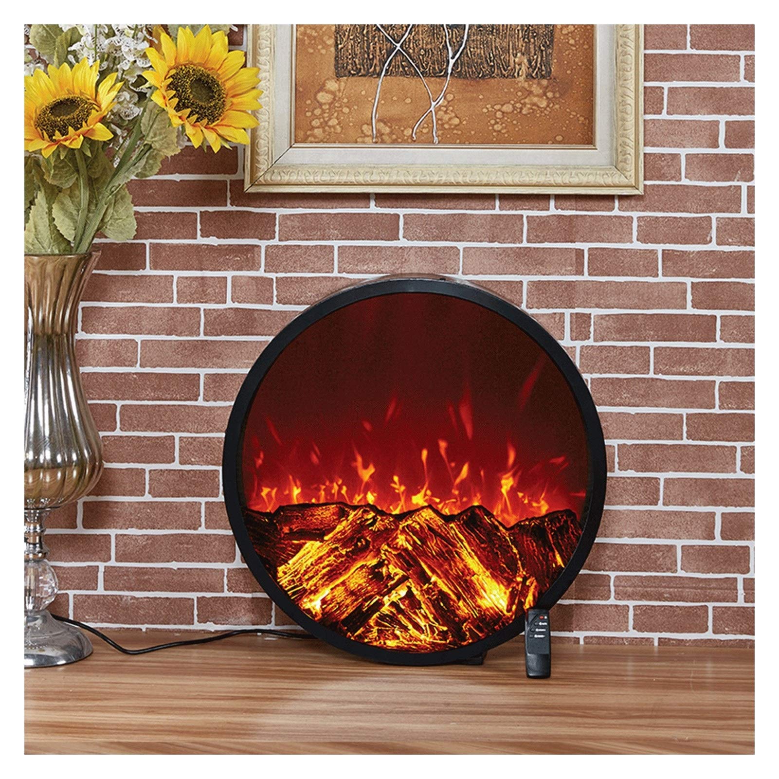ROLTIN Electric Fireplace Stove Round Arched Arc Decorative Fireplace Core Embedded Simulation Fire Electronic Fireplace Home