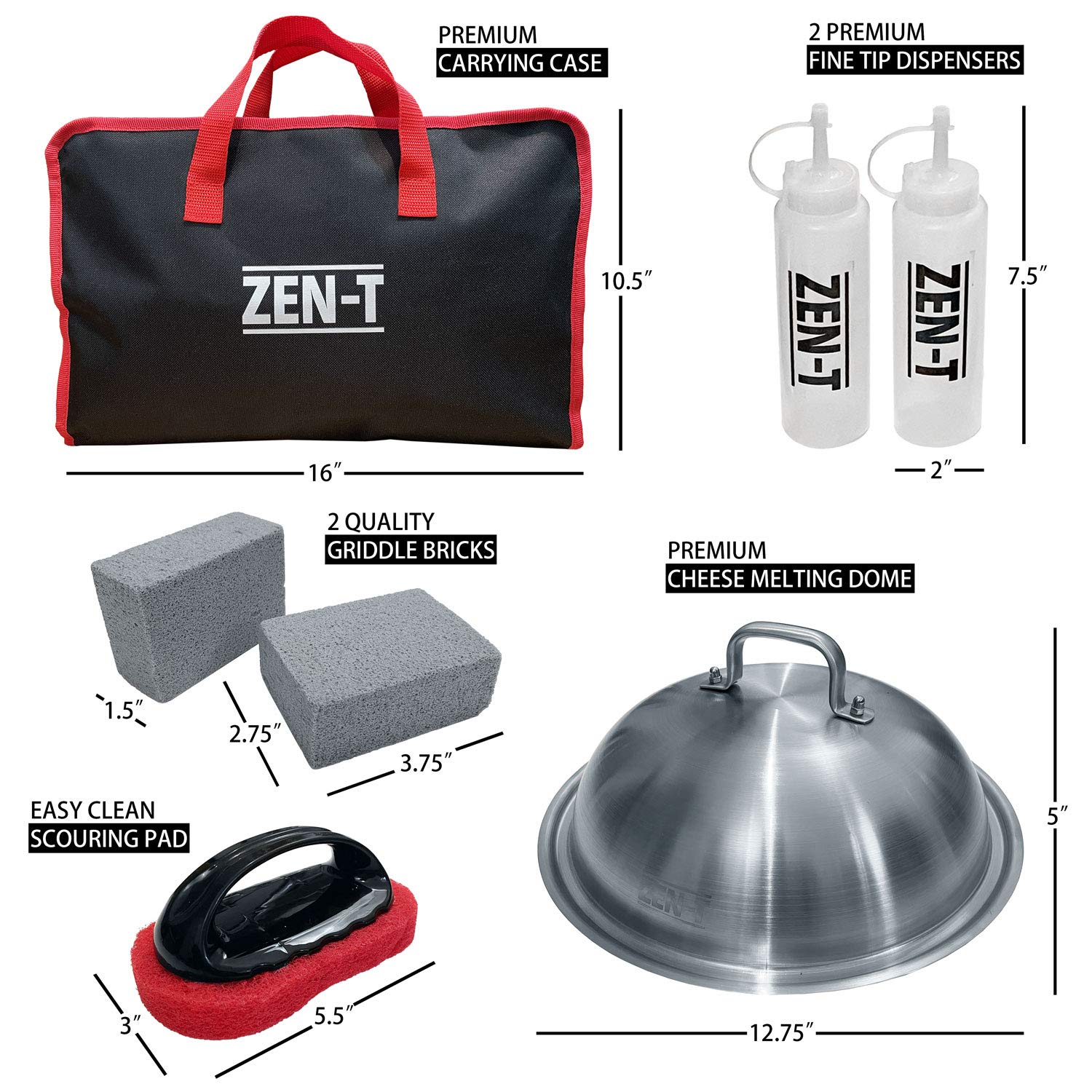 ZEN-T - 21 Piece Grill Griddle BBQ Tool Kit - Heavy Duty Professional Grade Stainless Steel BBQ Tools - Perfect Grilling Utensils for All Your Grilling Needs – Outdoor and Indoor BBQ Accessories…