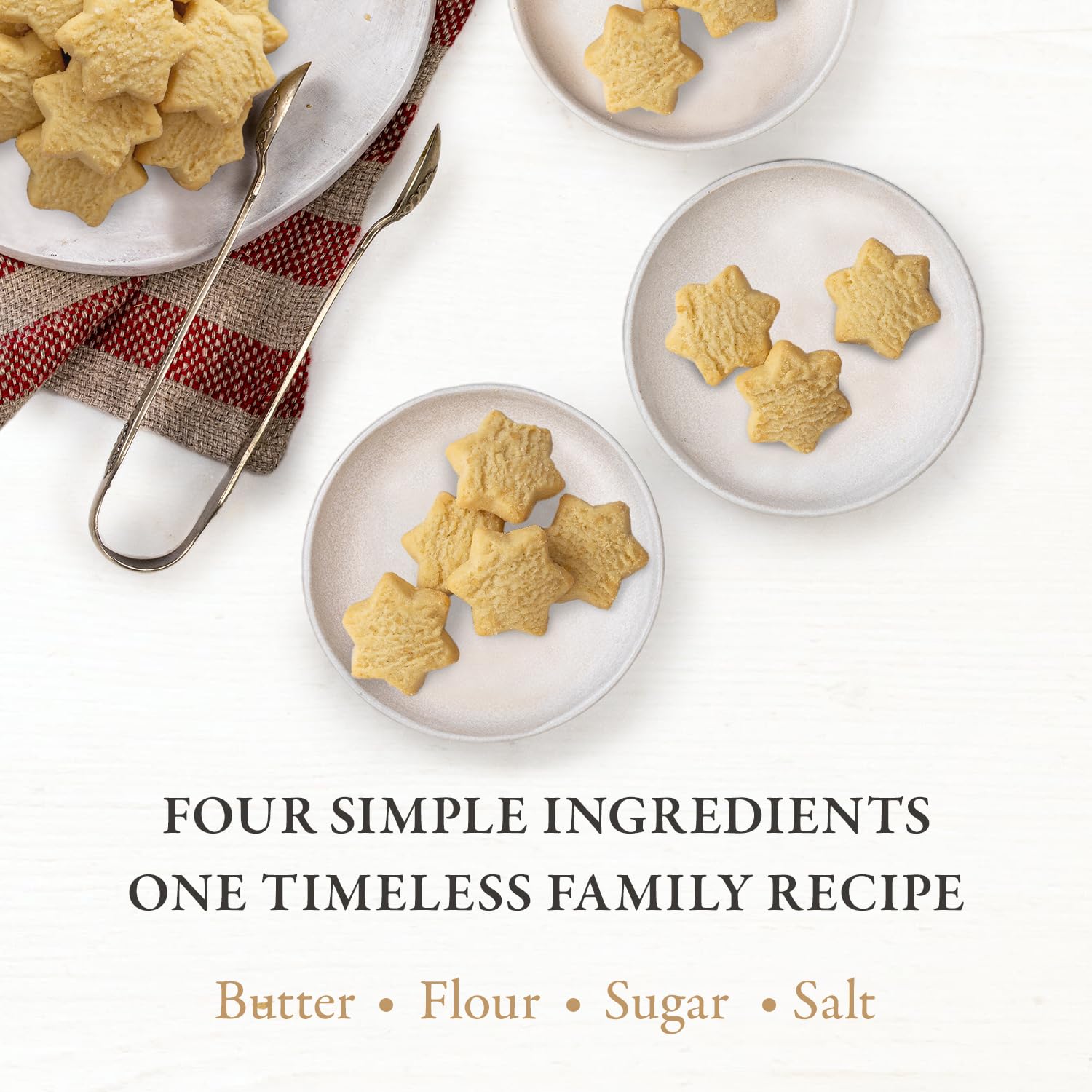 Walker’s Mini Festive Shortbread Cookies - Pack of 6 Holiday Shortbread Cookie Bags (4.4 oz) – Includes Mini Star-Shaped Christmas Cookies