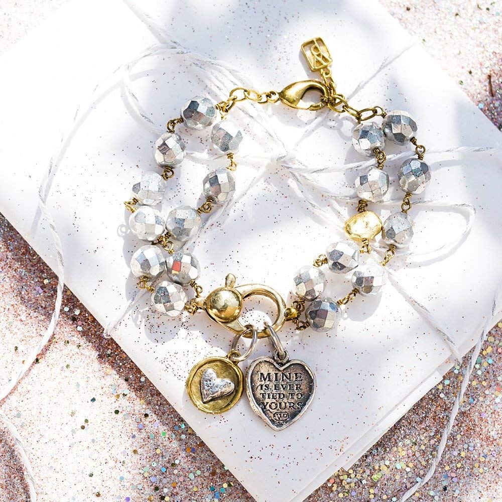 Waxing Poetic Camp Brass and Sterling Silver Heart Charm