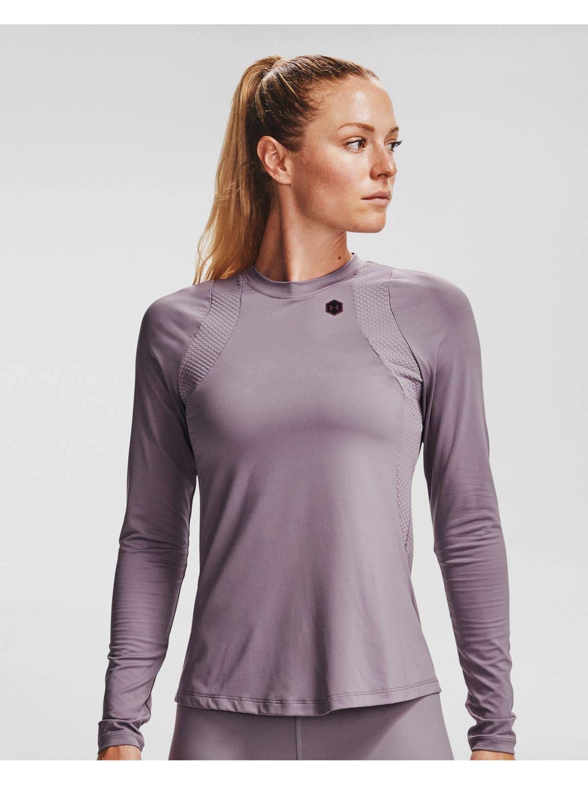 Under Armour Women's Rush Long Sleeve Workout T-Shirt , Slate Purple (585)/Iridescent , Large