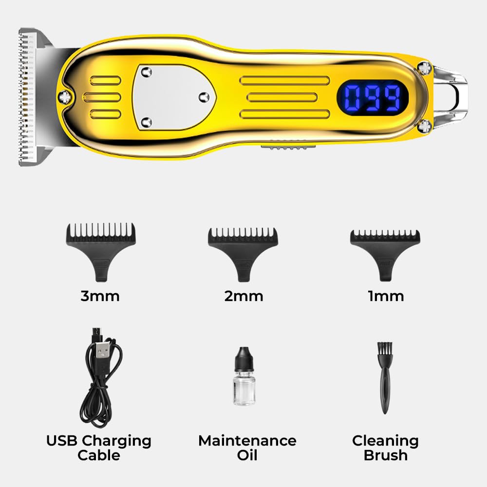 ROWPOZ Men's Digital Hair Clipper, LCD Display, Cordless, Adjustable Cutting Lengths, Rechargeable Battery, Easy Maintenance