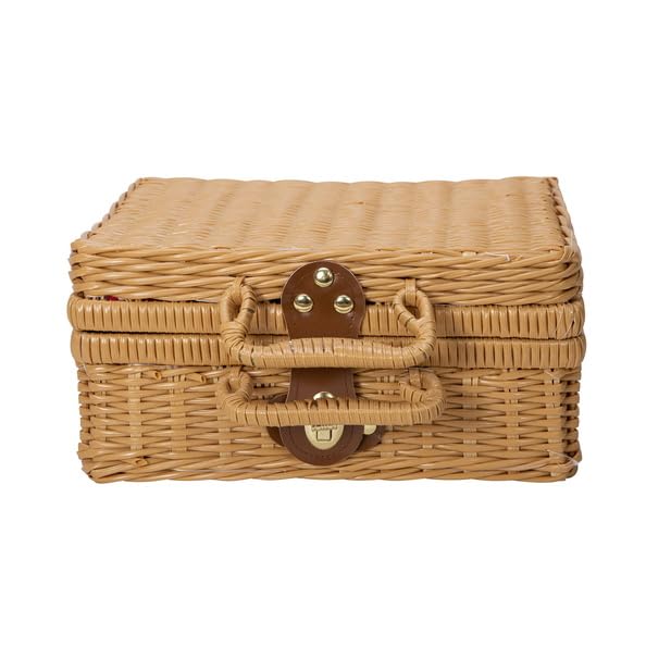 Schylling Ladybug Tea Set Basket - 23 Piece Miniature Porcelain Set with Picnic Basket - Includes Service for Four - Ages 8 and Up
