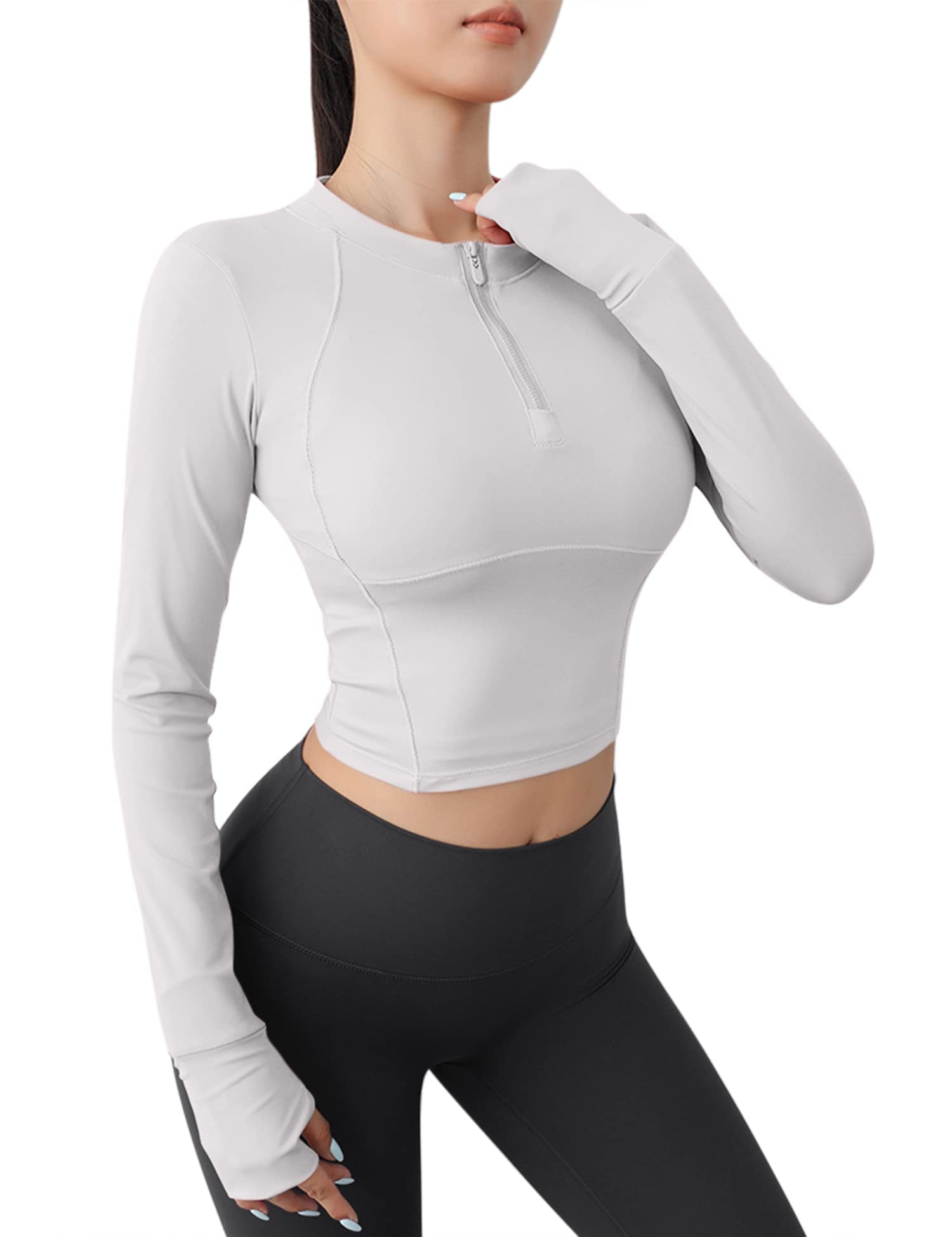 ZHENWEI Women’s Running Jackets Cropped Yoga Tops for Women Long Sleeve