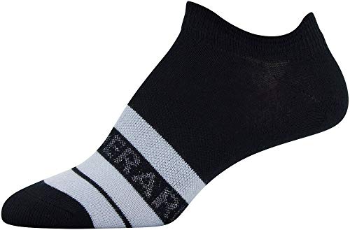 Under Armour Women's Essential 2.0 Lightweight No Show Socks, 6-Pairs , Black/Gray Assorted , Medium