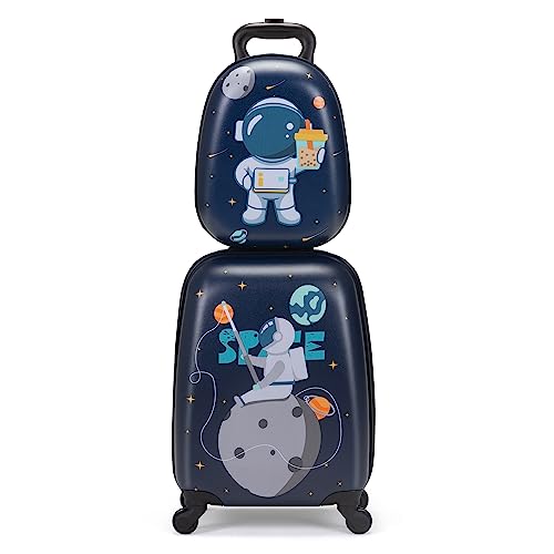 VLIVE Kids Luggage with Wheels for Boys, Kids Suitcases for Boys, Toddler Hardshell Suitcase (Space)
