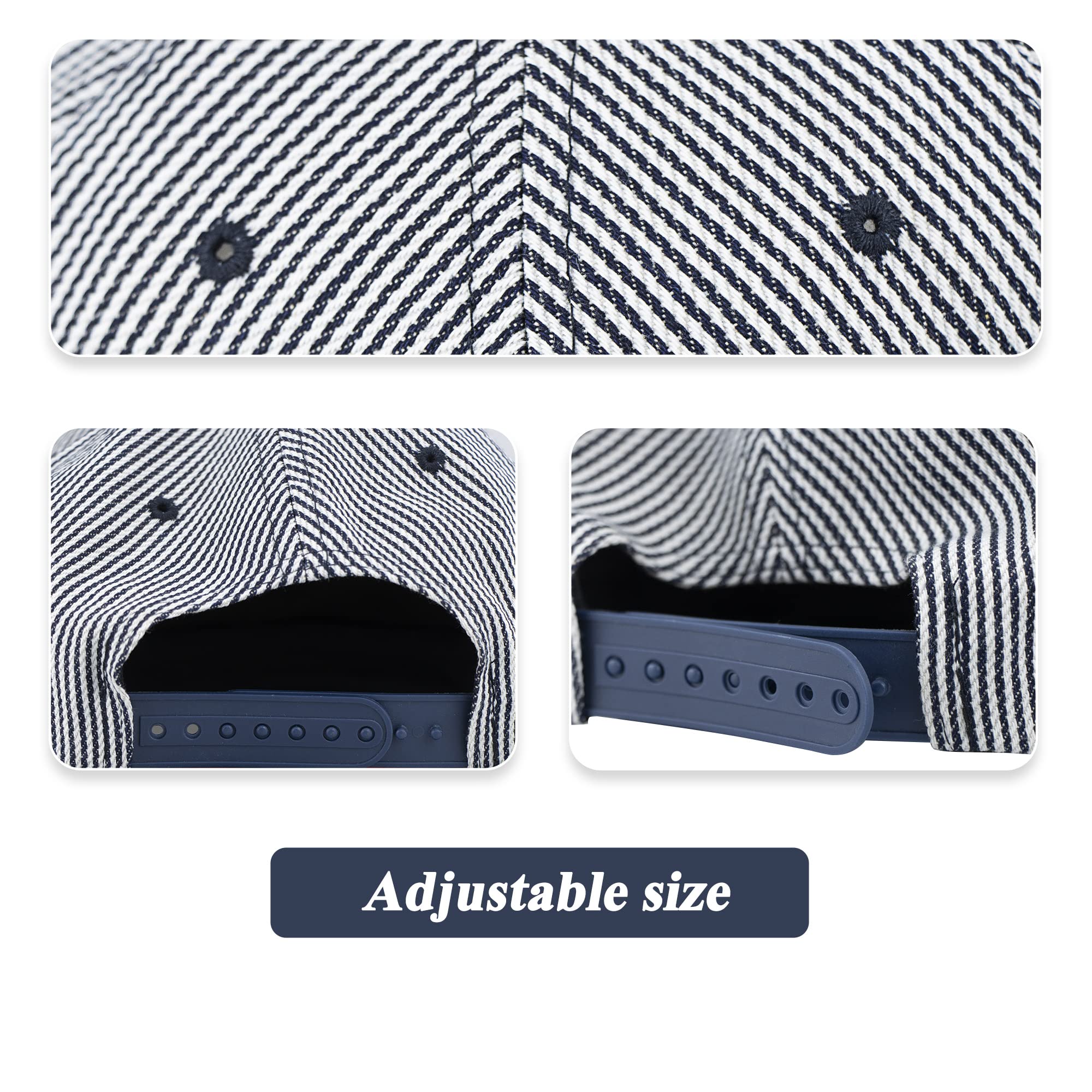 Toddler-Striped-Baseball-Hat American-Flag Snapback Hat Boys Cotton Sun Hat (Blue, 2-6Years)
