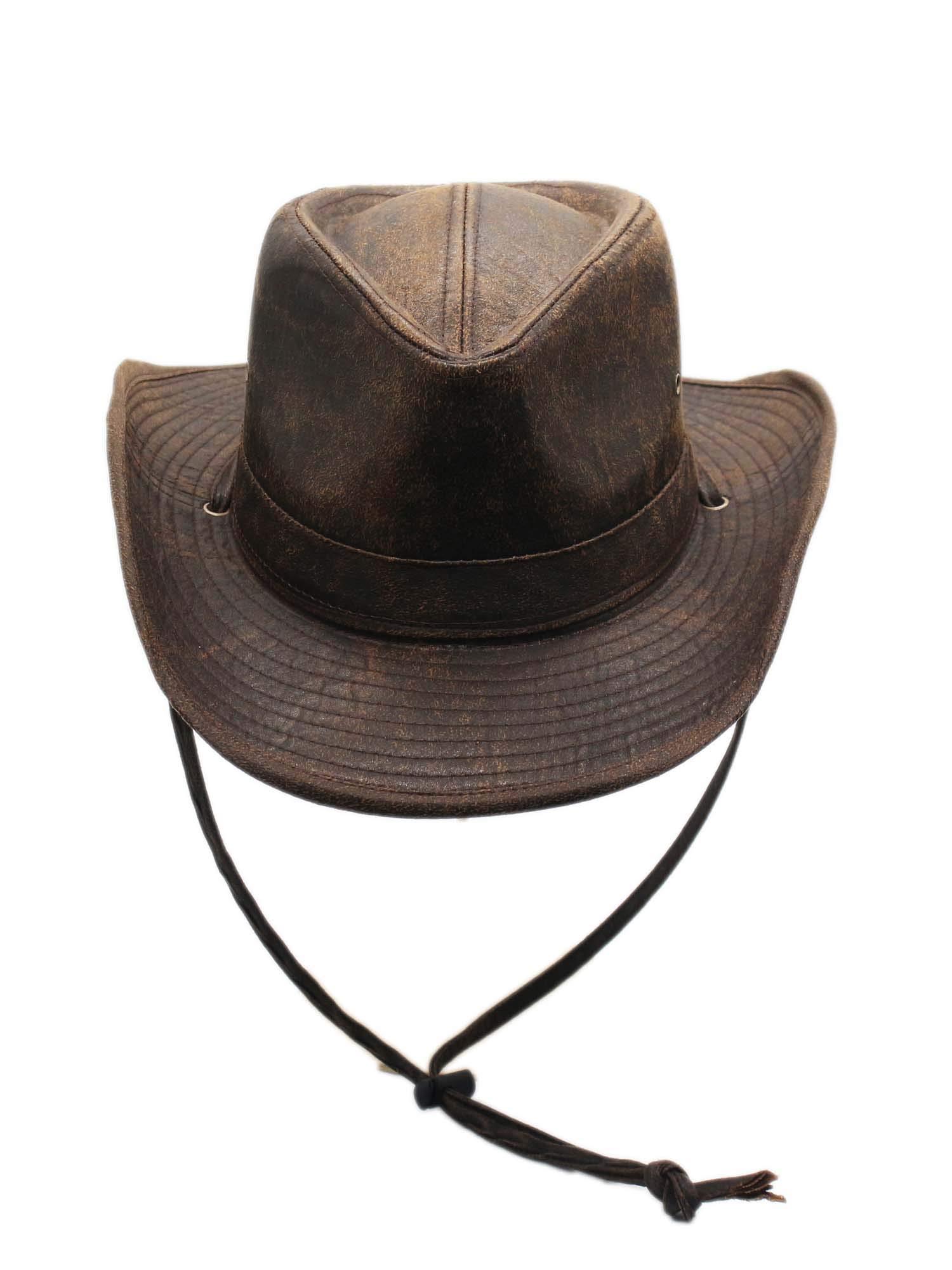 Weathered Outback Outdoorsmen Shapeable Hat, Silver Canyon, Brown, Large