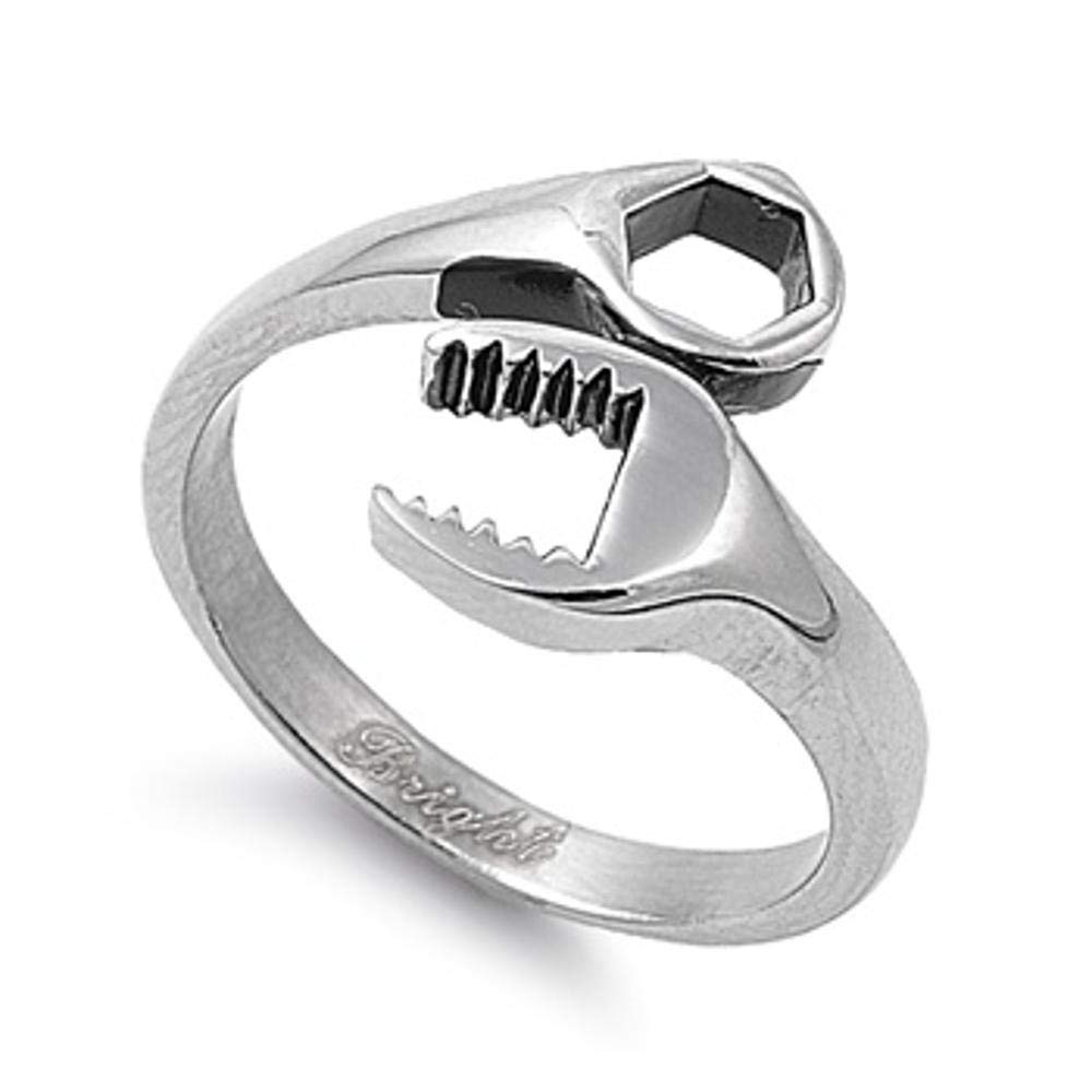 Stainless Steel Wrench Ring Artistic Mechanic Tool Surgical 316L New Size 9