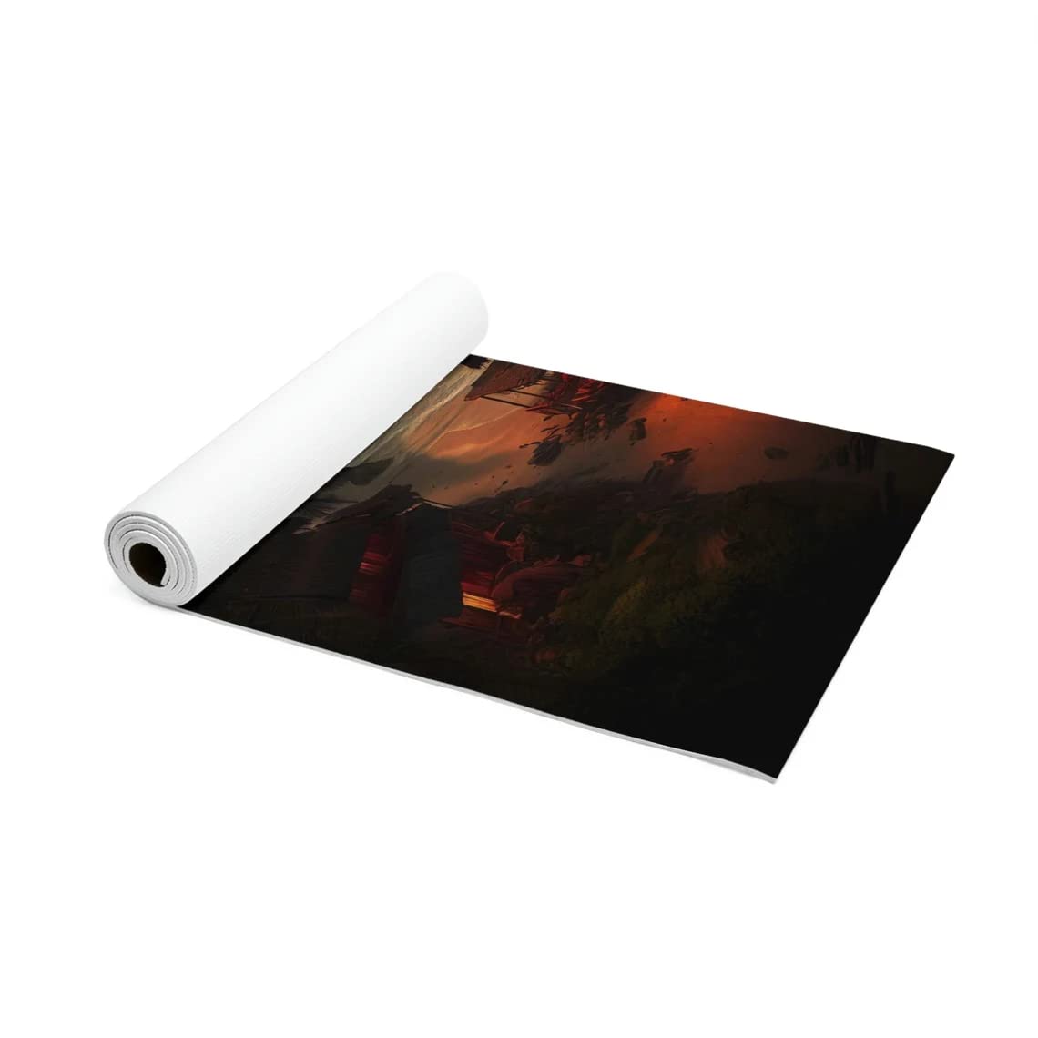 Yoga Mat - Tropical Sunset Art Style: Super Resistant, Firm and Comfortable Foam