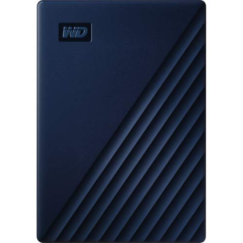 WD 4TB My Passport for Mac USB 3.0 Slim Portable External Hard Drive (Midnight Blue) + Compact Hard Drive Case (Navy Blue) (4TB, Midnight Blue)