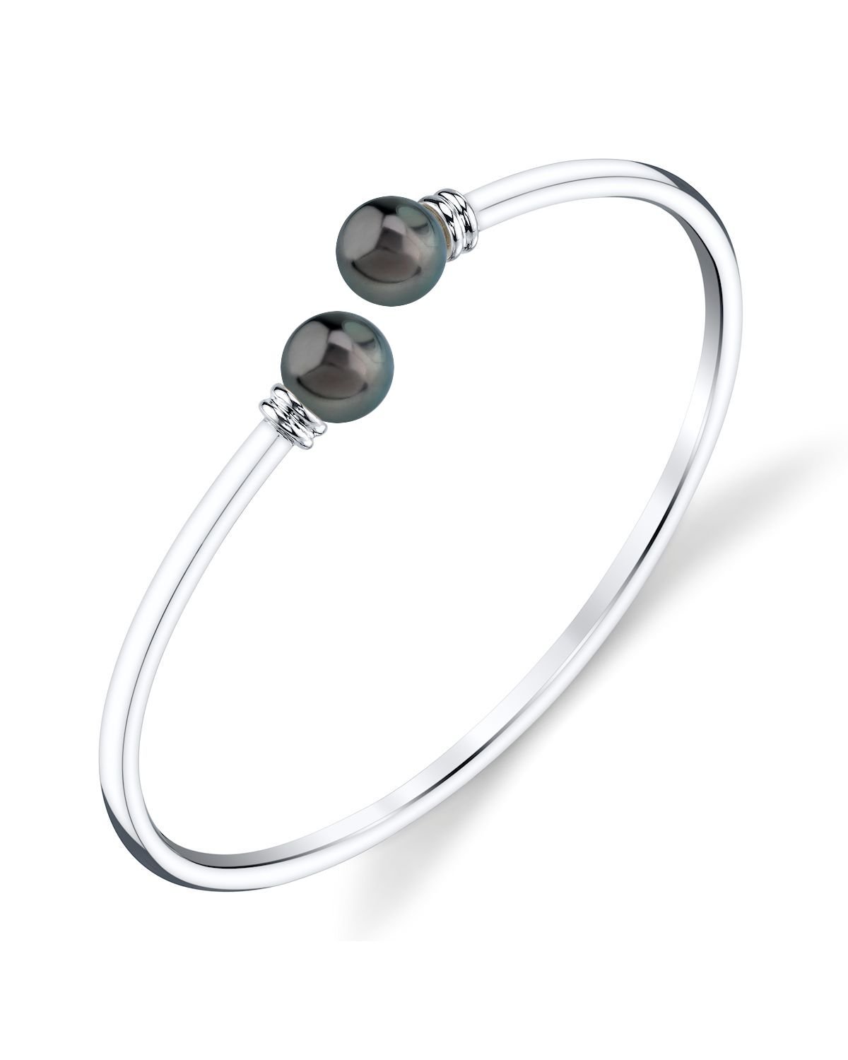 The Pearl Source 8-9mm Genuine Black Tahitian South Sea Cultured Pearl Jackie Bracelet for Women