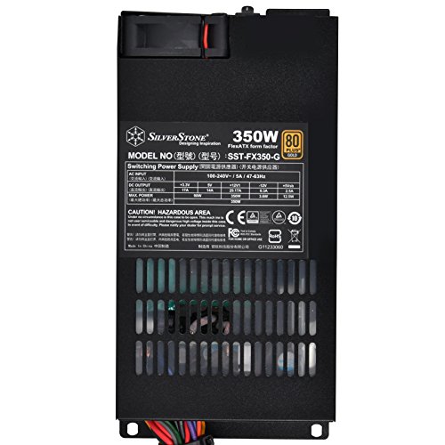 SilverStone Technology 350 Watt Flex ATX Power Supply with Fixed Cables and 80 Plus Gold with 6Pin PCIe Connector SST-FX350-G-USA, Black(Lead-Free Paint)