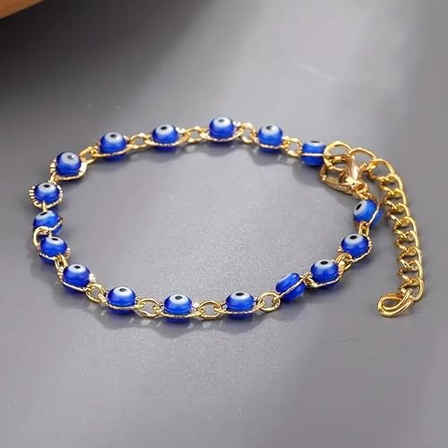 choice of all Evil Eye Bracelet for Women,14K Gold Plated Turkish Blue Eye Chain Bracelets for s Christmas (Blue)