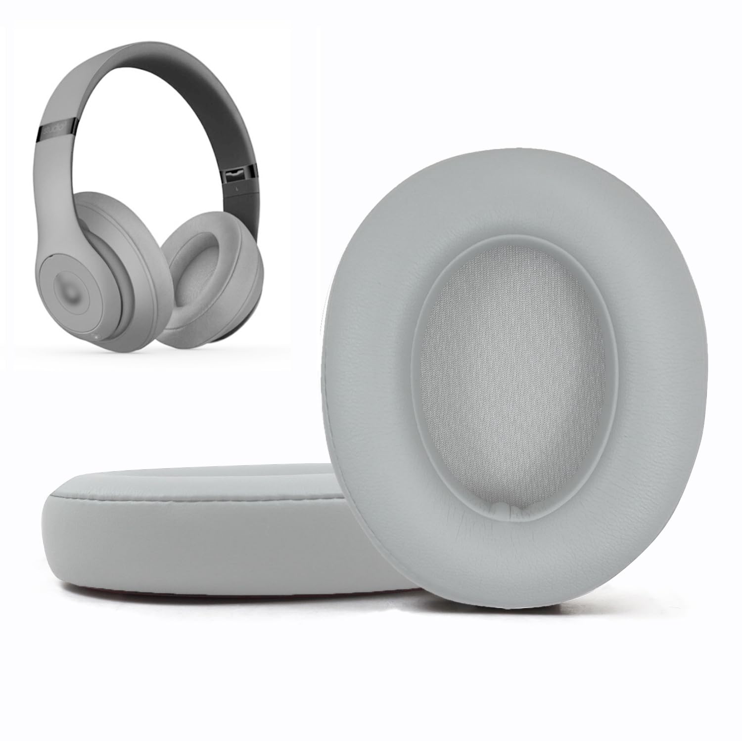 Replacement Ear Pads Cushions Compatible with Beats Studio 3.0/2.0, Headphone Ear Covers with High Density Memory Foam, Soft Leather, Adaptive Beats Noise Cancelling Headphones Replacement Earpads