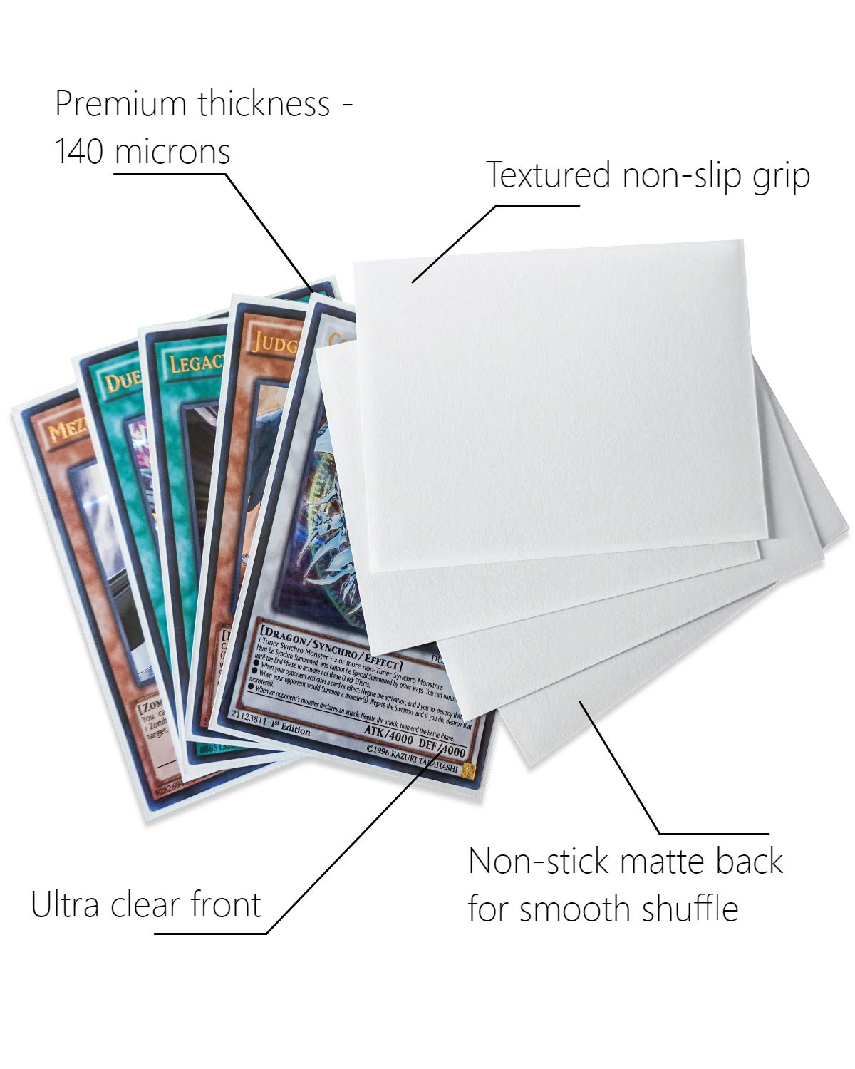TitanShield (150 Sleeve/White) Small Japanese Sized Trading Card Sleeves Deck Protector for Yu-Gi-Oh, Cardfight!! Vanguard & Photocards