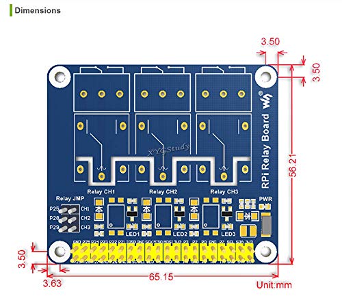 XYGStudy for Raspberry Pi 4B/3B+/3B/2B/B+/A+ Expansion Power Relay Module - RPi Relay Board