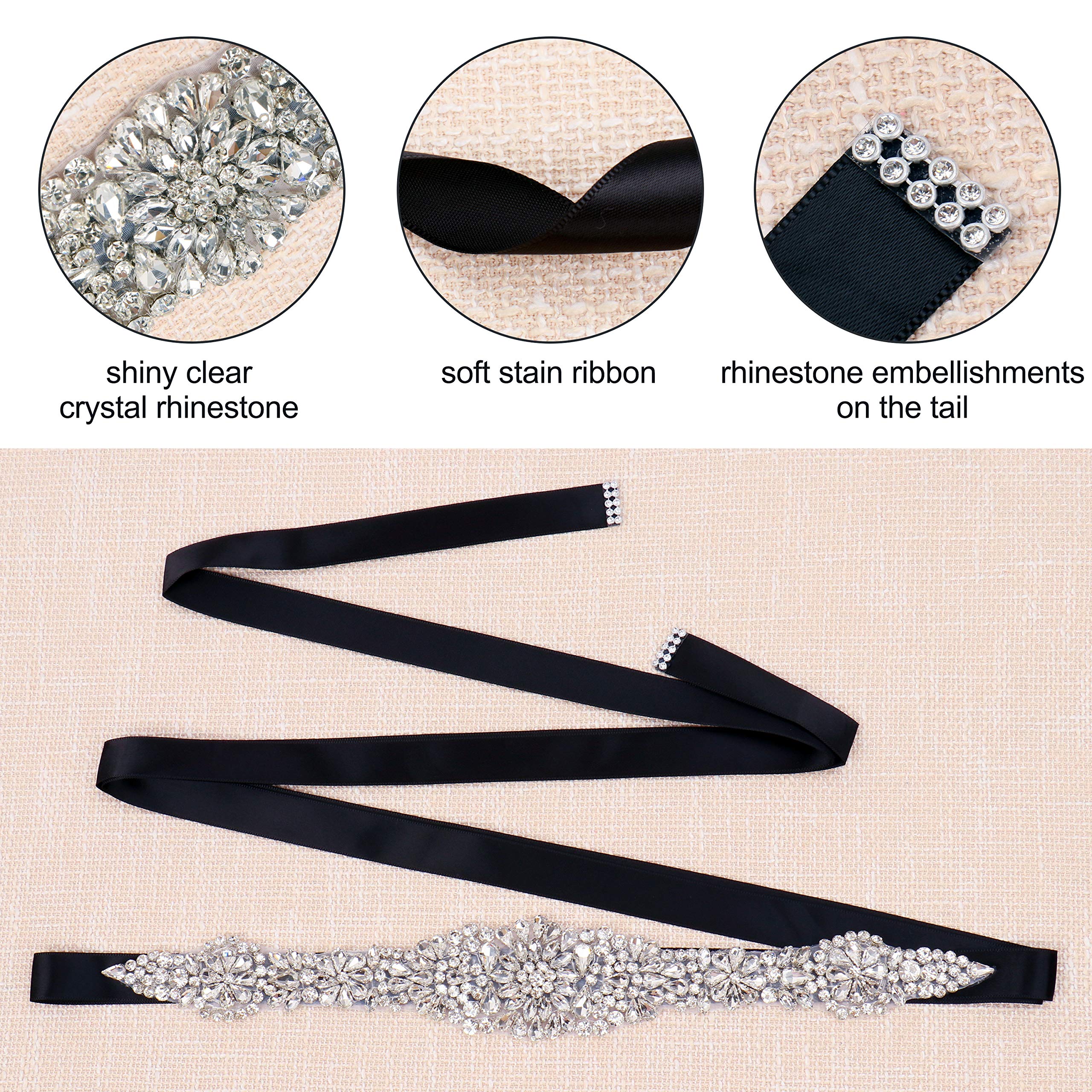Tendaisy Wedding Belt Women's Rhinestone Wedding Sash Belt Crystal Sashes Bridal Belts for Bridal Gowns Royal Blue