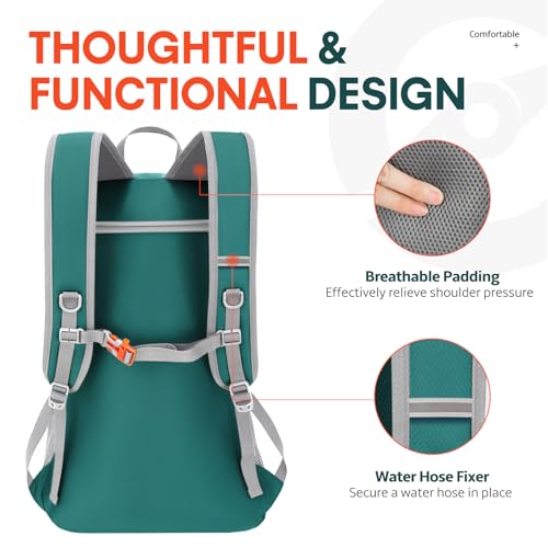 SAVVY NOMAD 40L Hiking Backpack Lightweight Packable Travel Backpack for Women Men-Green