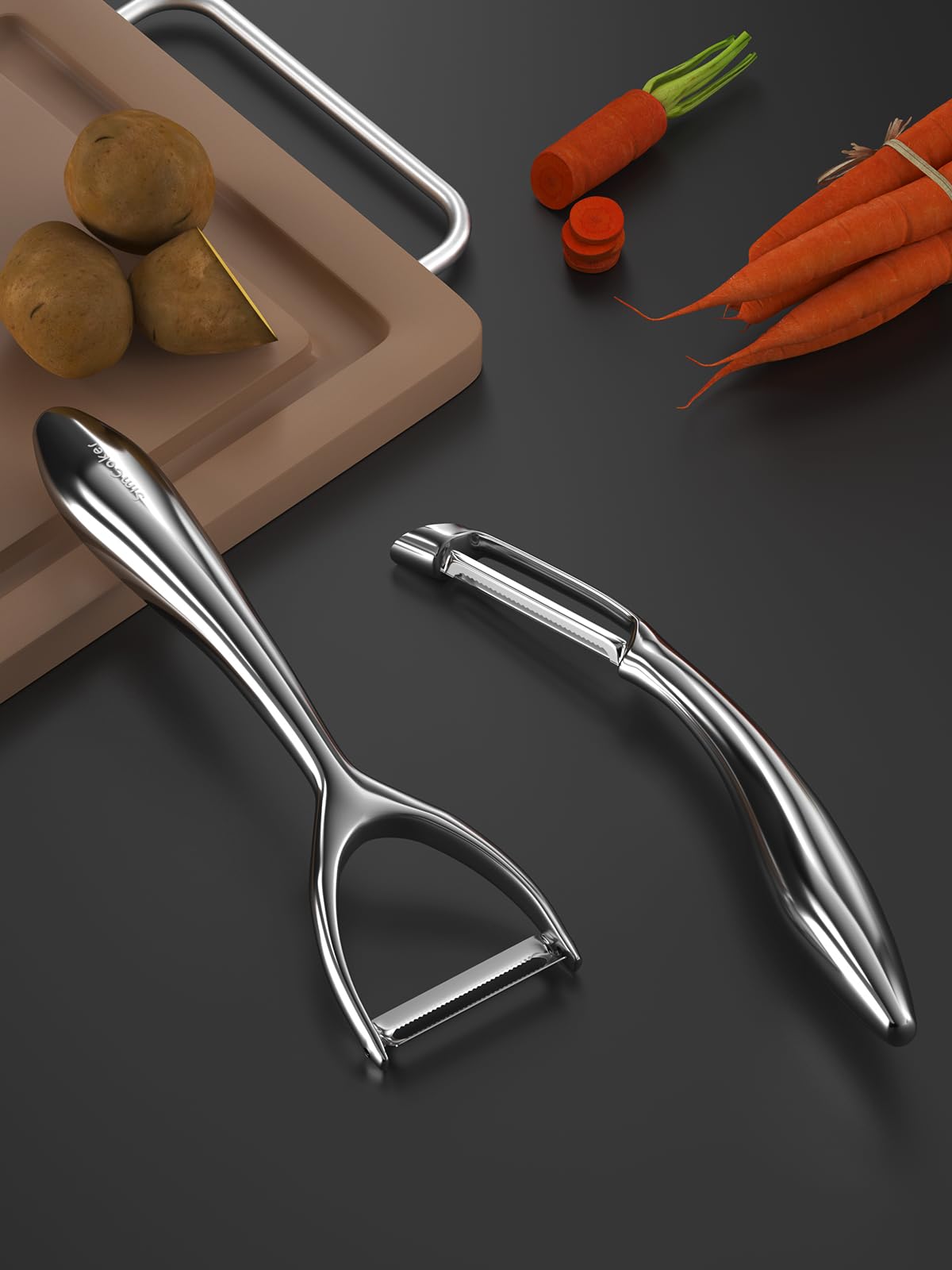 SimCoker Vegetable Peeler For Kitchen, Premium Potato Peelers 304 Stainless Steel, Ultra Sharp Blade, Ergonomic Non-Slip Handle, 5 Years Of Warranty…