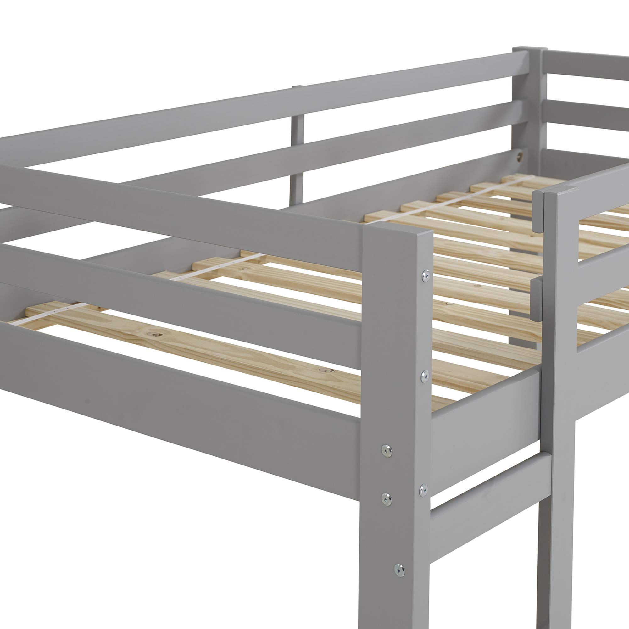 Walker Edison Alexander Classic Solid Wood Stackable Jr Twin over Twin Bunk Bed, Twin over Twin, Espresso