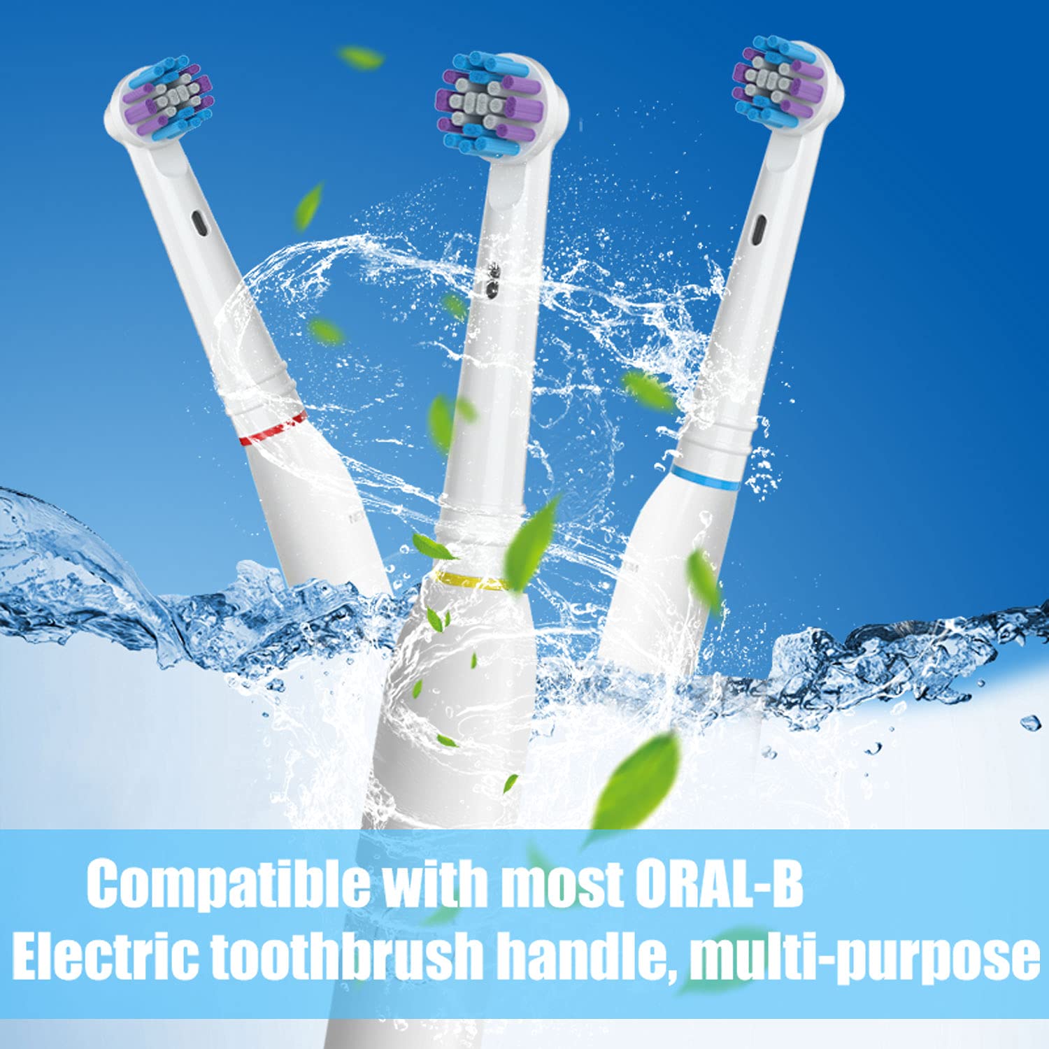 Replacement Toothbrush Heads for Oral-B, 4 Pack Replacement Heads Compatible with Oral B Braun Electric Toothbrush (4 Pack) (White, 1 Count (Pack of 4))