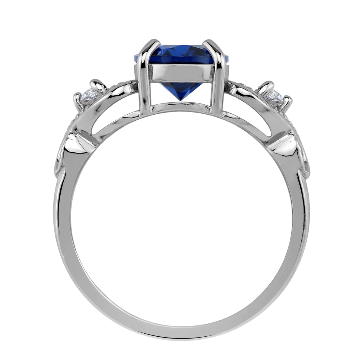 Silvershake 2.42ct. Natural African Amethyst White Gold Plated 925 Sterling Silver Heart Victorian Style Ring Size 6