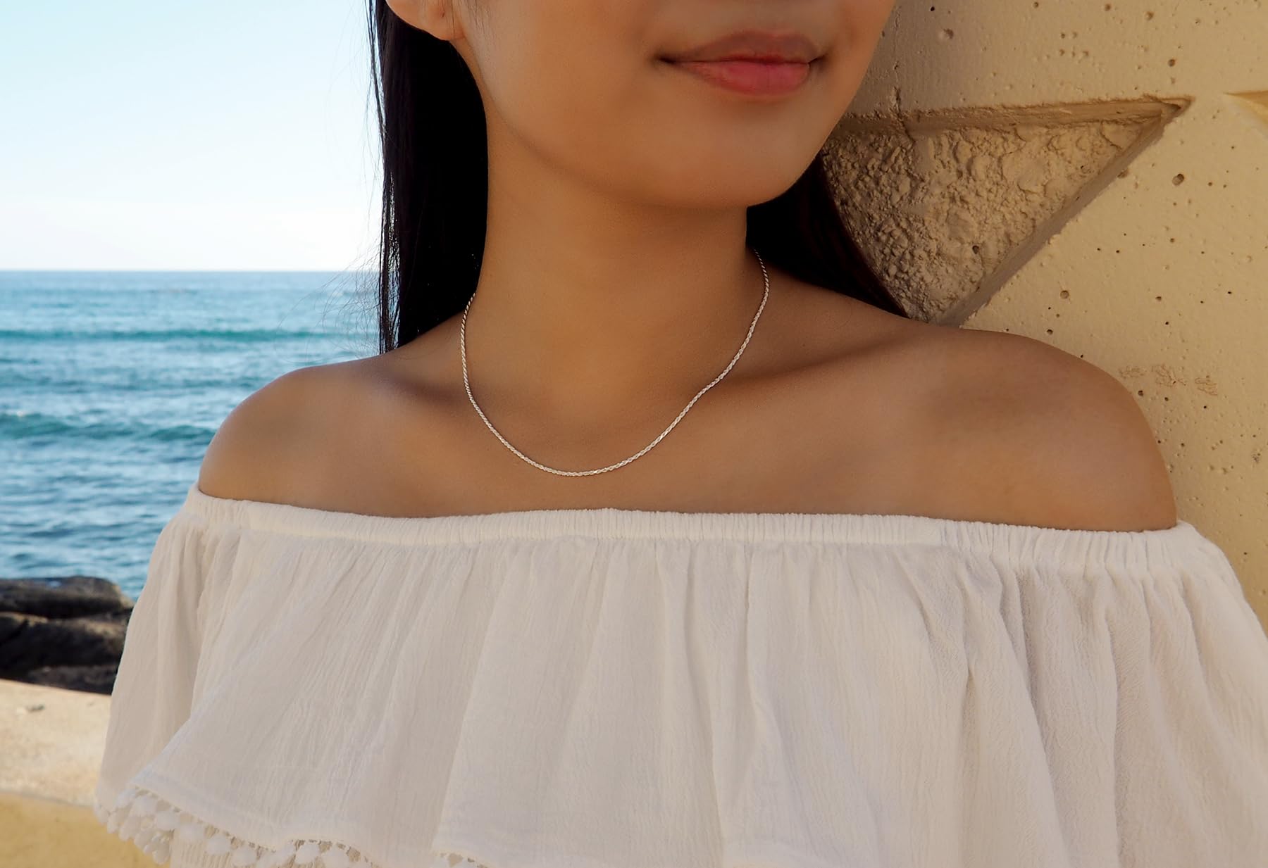 Sterling Silver 1.3mm Diamond-Cut Rope Chain Necklace Solid Italian Nickel-Free, 20 Inch