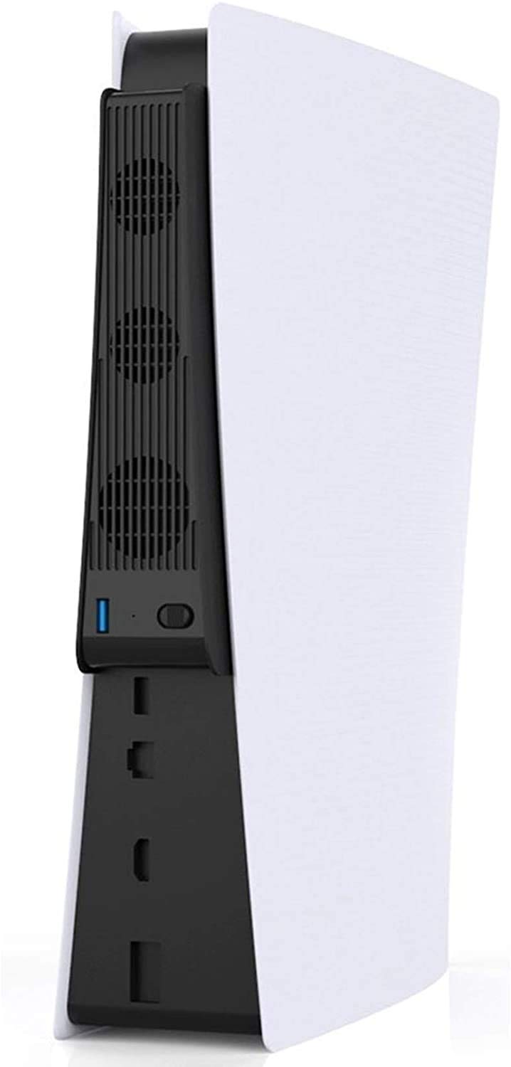 T&A Cooling Fan for PS5, with 3 Cooling Fan and USB External for PS5 Digital Edition/Ultra HD Game Consoles Mini Cooling System BLACK
