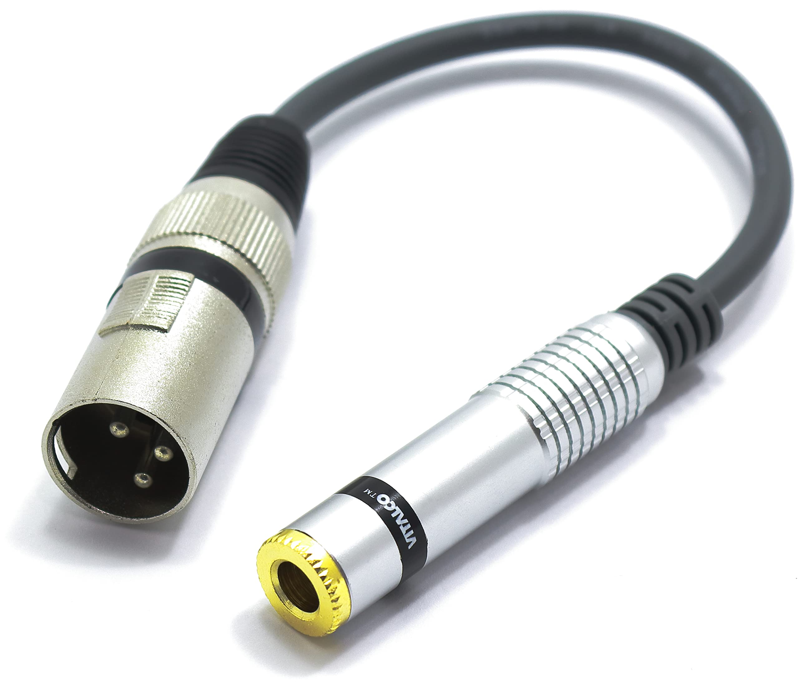 VITALCO XLR Male to 1/4 Jack Stereo Female Mic Adapter 6.35 1/4" Jack TRS to 3 Pin Microphone Audio Balanced Cable Converter