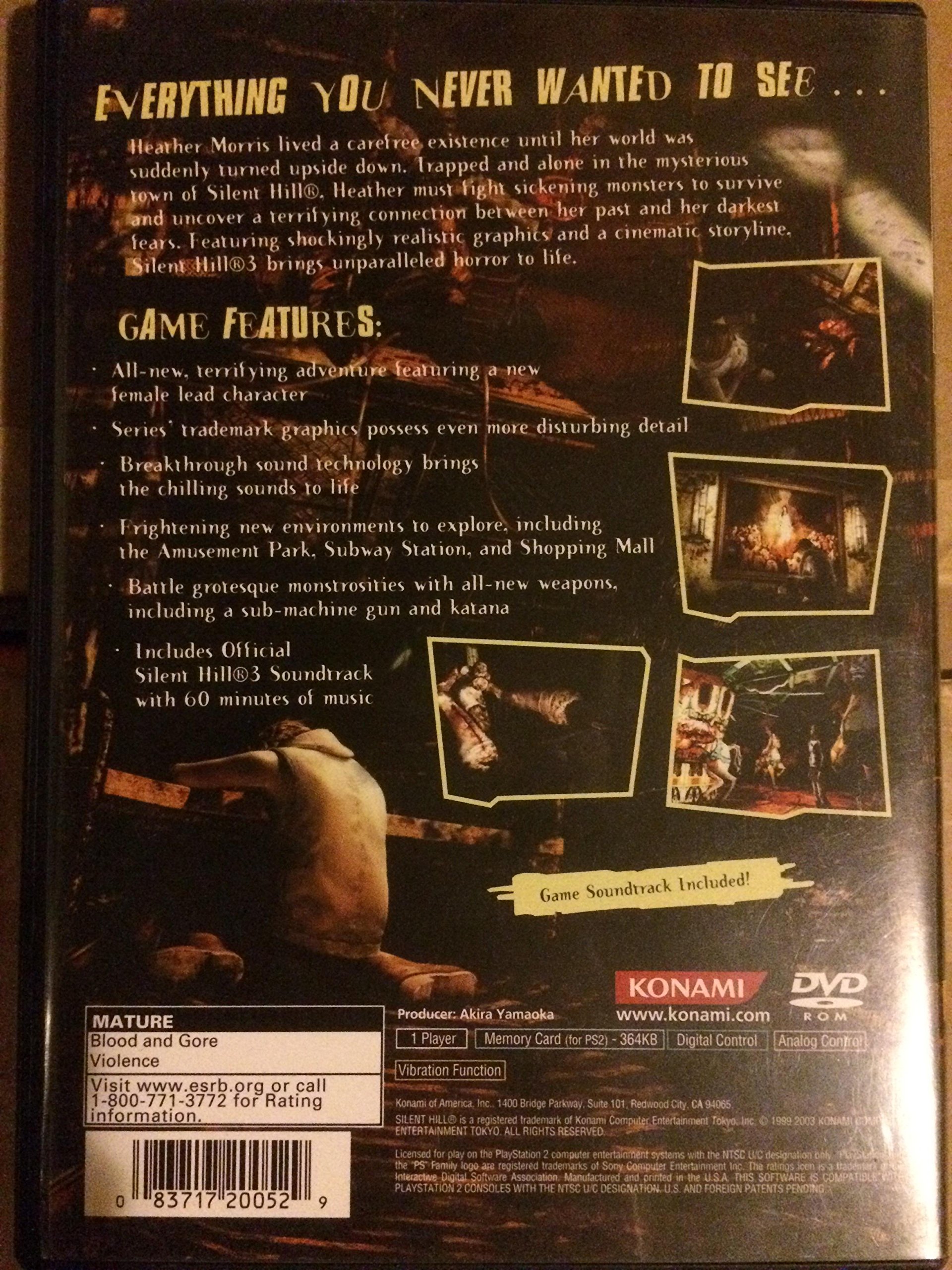 Silent Hill 3 with Game Soundtrack CD