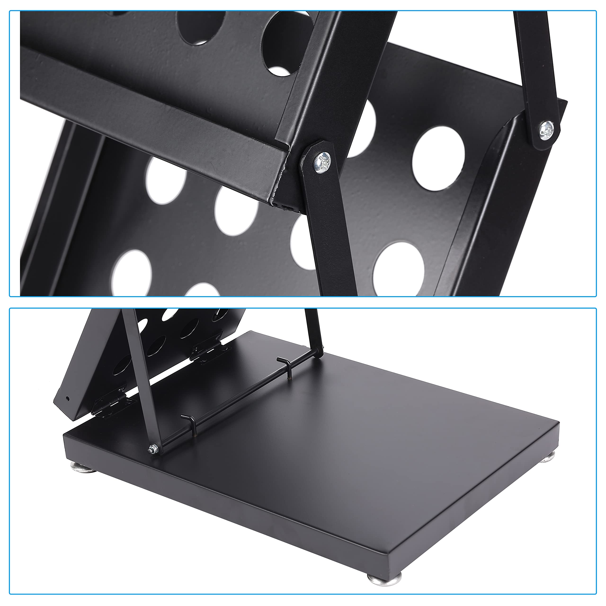 WERTIRUNG Brochure Magazine Catalog Literature Display, Literature Catalog Rack with Carrying Bag, Foldable Magazine Stand for Office Retail Store and Exhibition Trade Show, 4 Pockets (Black)
