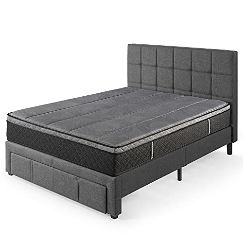 Zinus 12 Inch Euro Top Pocket Spring Hybrid Mattress/Pocket Innersprings for Motion Isolation/Bed-in-a-Box, Queen