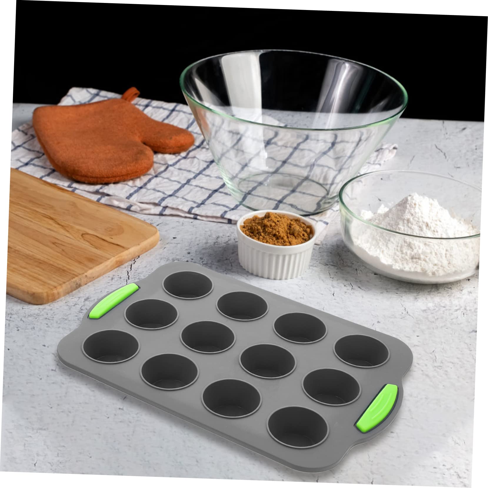 UPKOCH 12-Grid Cake Mold cake baking silicone treat muffin pan molds mousse mould usa muffin baking nonstick bakeware crafting egg muffin pan muffins kitchen Silica gel brownie decorate
