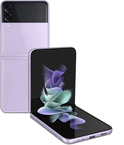 Samsung Galaxy Z Flip 3 Flip3 5G Fully Unlocked Android Cell Phone US Version Smartphone Flex Mode, Intuitive Camera Compact - (Renewed) (256GB, Lavender)