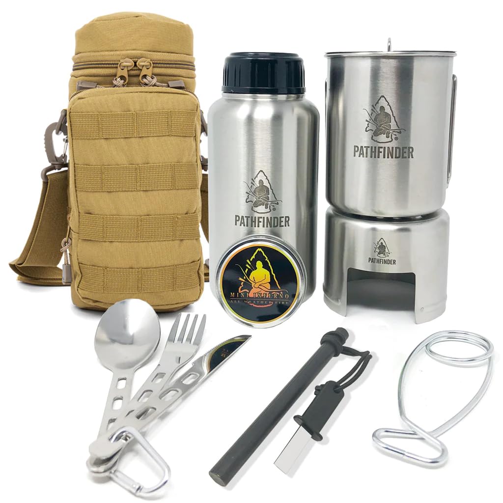 The Pathfinder School Stainless Steel Bottle Cooking Kit (Coyote Tan)