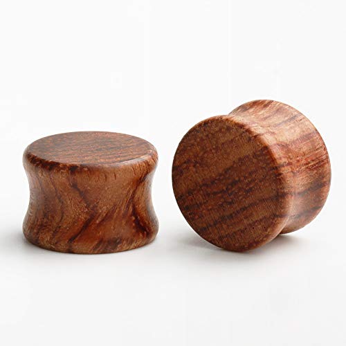 SUPTOP 8pcs Set Natural Wood Tunnels and Plugs for Ear Gauges Vintage Brown Stretcher 0g - 13/16 inch