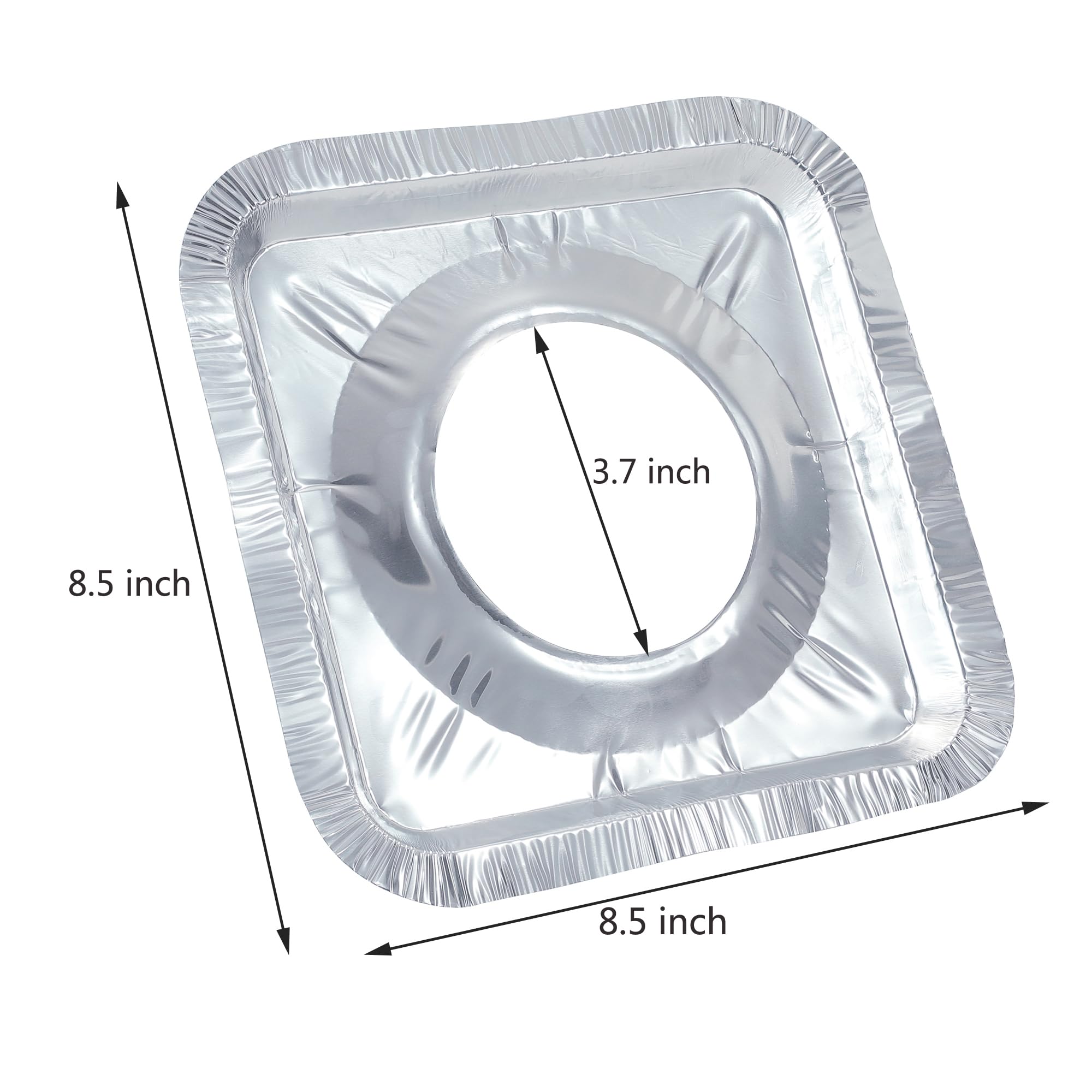 Waytiffer Gas Burner Liners (50 Pack) 8.5" Disposable Aluminum Foil Square Stove Burner Covers - Gas Range Protector Foil Liners to Catch Oil, Grease and Food Spills