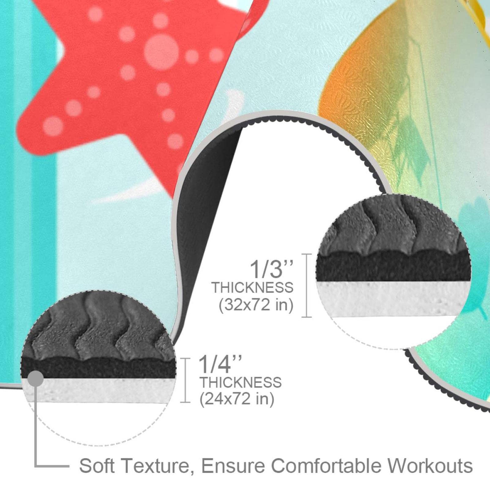 Yoga Mat, Yoga Mats for Home Workout, Workout Mat, Exercise Mats, Pilates Mat, Summer Is Here