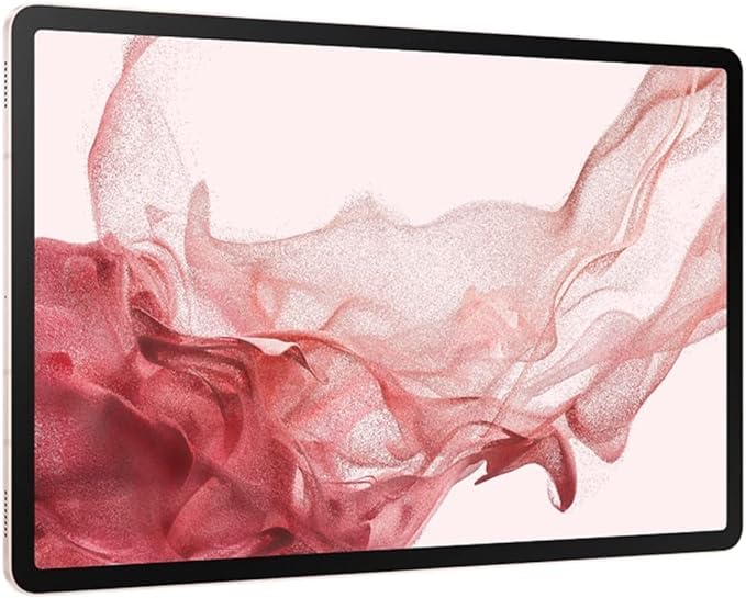 SAMSUNG Galaxy Tab S8+ Plus w/Low Latency S-Pen 256GB 12.4’’ 120Hz AMOLED, Snapdragon 8 (4nm), Android 12 Wi-Fi Tablet SM-X800 US Model (w/Fast 25W Charging Cube, Pink Gold)