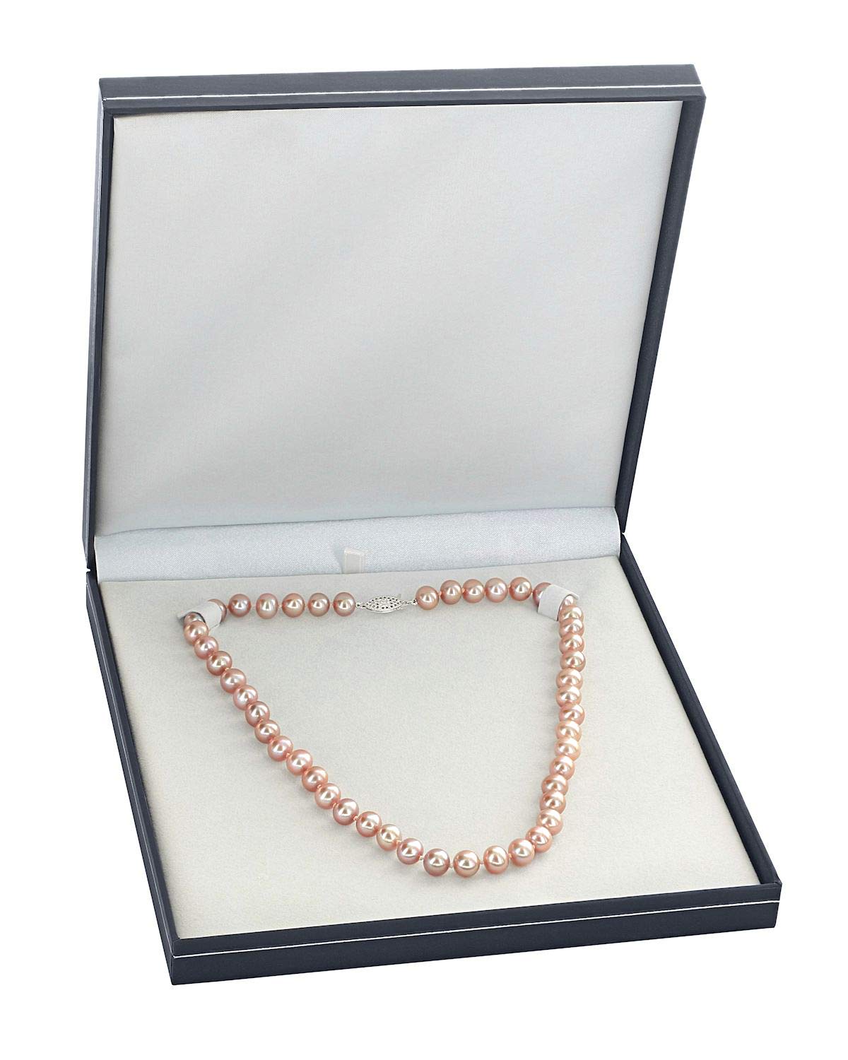 The Pearl Source 14K Gold 7-8mm AAAA Quality Pink Freshwater Cultured Pearl Necklace for Women in 18" Princess Length