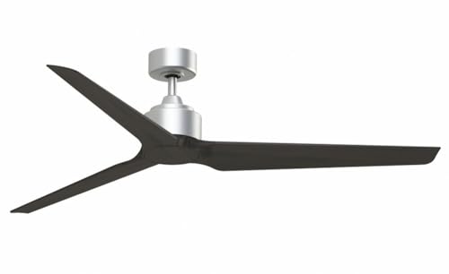 TriAire Custom - 3 Blade Ceiling Fan-15.92 Inches Tall and 64 Inches Wide-Silver Finish-Dark Walnut Blade Color