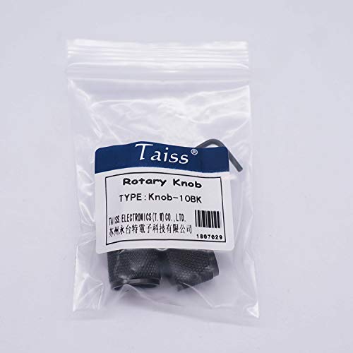 Taiss/3pcs Black Metal Dome Knobs Electric Guitar Volume Tone Control Knobs, Metal Volume Tone Knob,Suitable for 6mm Shaft ,with Inner Hexagon Spanner Knob-10BK