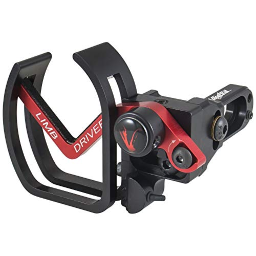 Vapor Trail Archery Pro V Arrow Rest, Left Hand, Standard Bracket, Red Arm, (PVLH02)