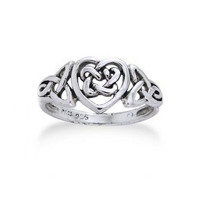 Sterling Silver Celtic Trinity Knot Heart Ring Size 3(Sizes 3,4,5,6,7,8,9,10,11,12,13,14,15,16)