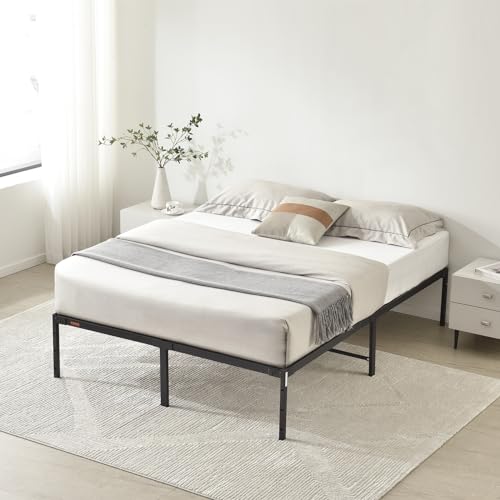 VEVOR 14 Inch Full Metal Bed Frame Platform, No Box Spring Needed, 1500 lbs Loading Capacity Embedded Heavy Duty Mattress Foundation with Steel Slat Support, Easy Assembly, Noise Free