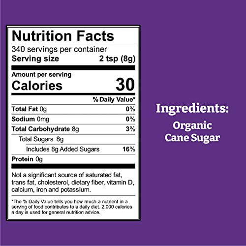Wholesome Organic Cane Sugar, Fair Trade, Non GMO & Gluten Free, 10 Pound (Pack of 1) - Packaging May Vary