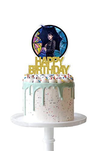 Wednesday Birthday Cake Topper, Wednesday Horror TV Theme Birthday Party Decorations