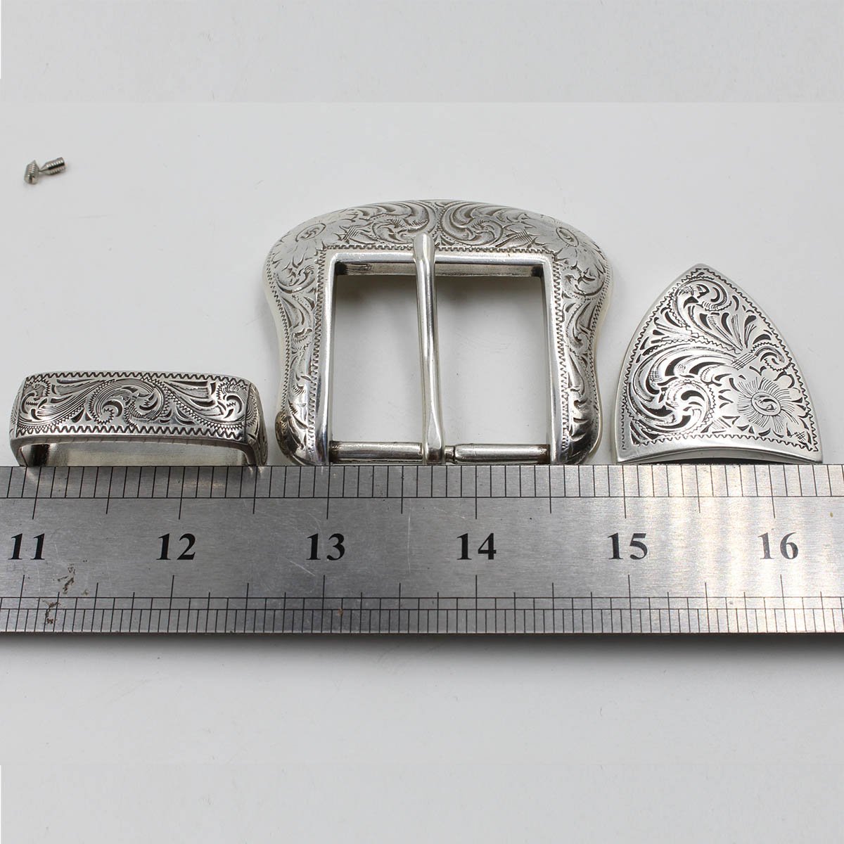 ToSSme Men Belt Buckles Silver Western Cowboy Buckles Set Belt Buckle (38mm Wide)