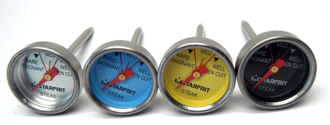 Starfrit SRFT093808 Mini BBQ Steak Thermometers, 4 pk, Stainless